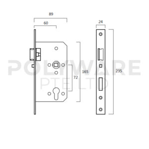 PBS 2000NLAT Mortise Night Latch Anti Thrust - Polyware Pte Ltd