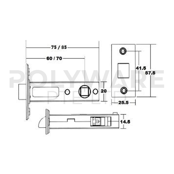 PBS T70 Tubular Spindle Latch - Polyware Pte Ltd