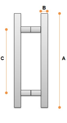 PBS Singapore Stainless Steel Round H Pull Handle - Polyware Pte Ltd